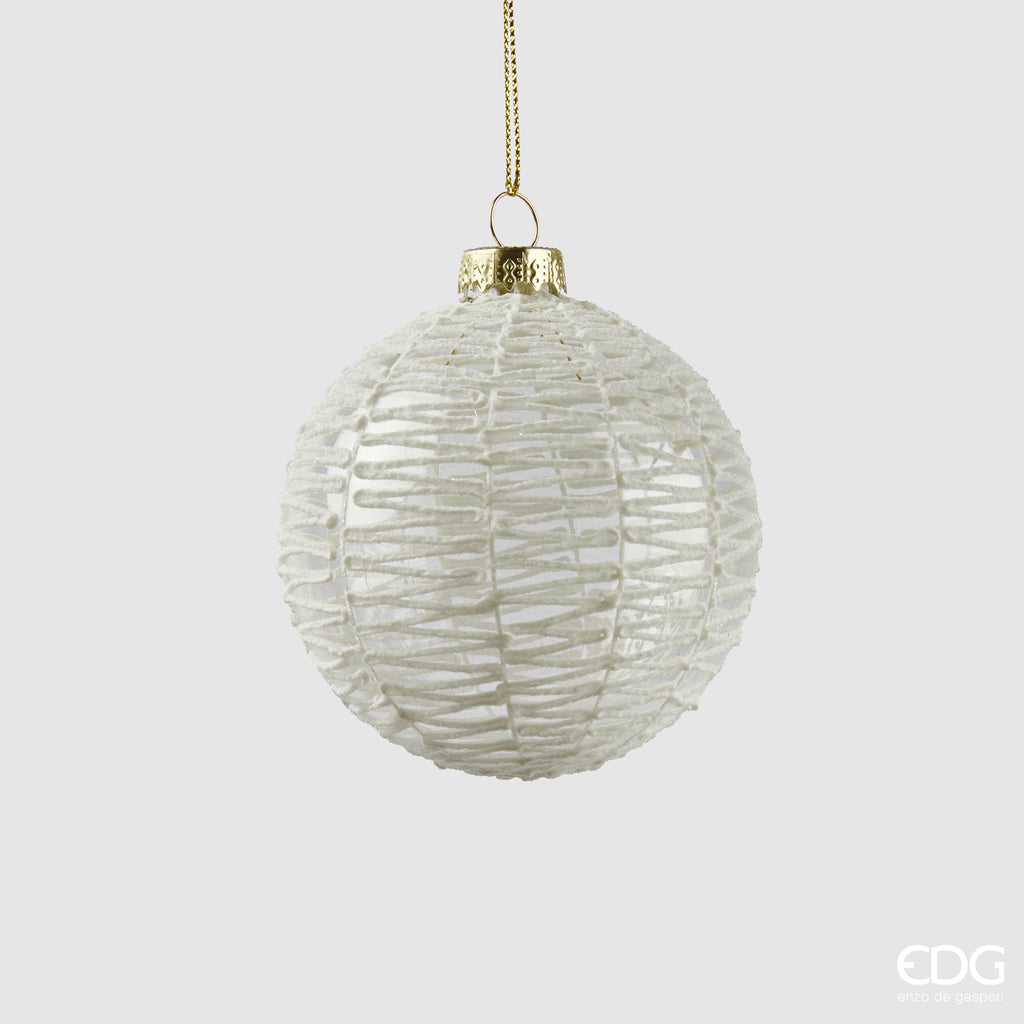 EDG Enzo De Gasperi Christmas Ball Glass Net D8 cm White – Le Gioie