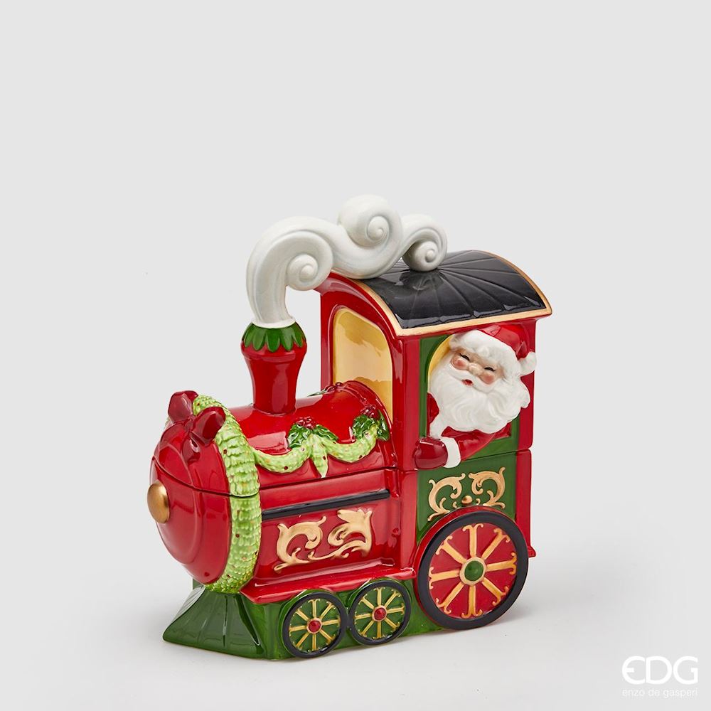 EDG Enzo de Gasperi Santa Claus Train Container H 26 cm – Le Gioie