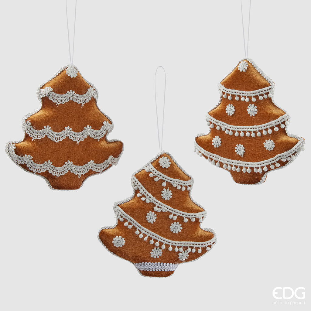 EDG Enzo de Gasperi Set 3 Alberi di Natale Marzapane H15 cm – Le Gioie