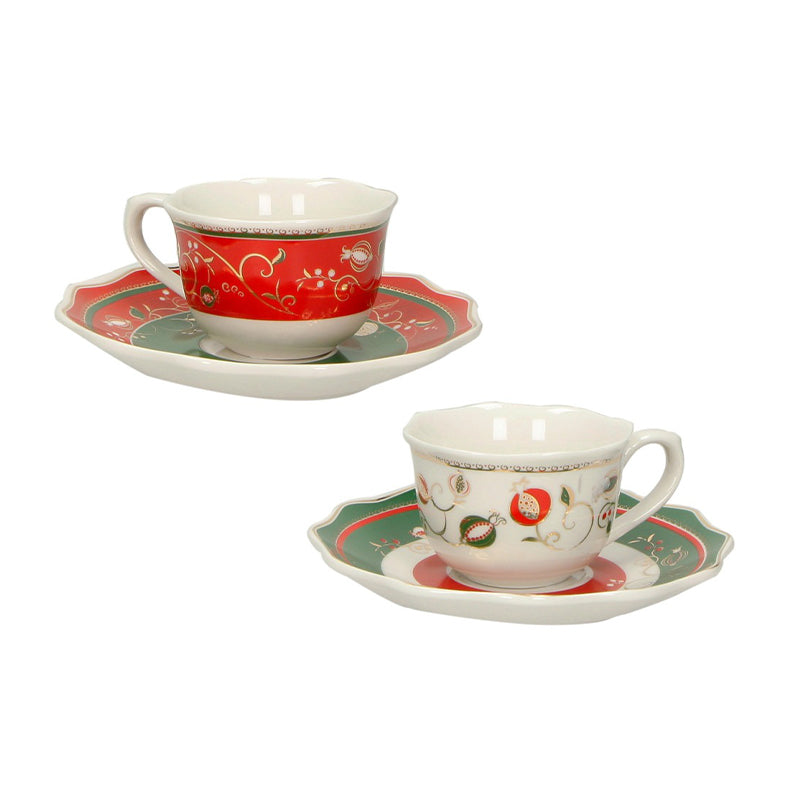 Brandani Set of 2 Christmas Coffee Cups, Party Time, Porcelain – Le Gioie