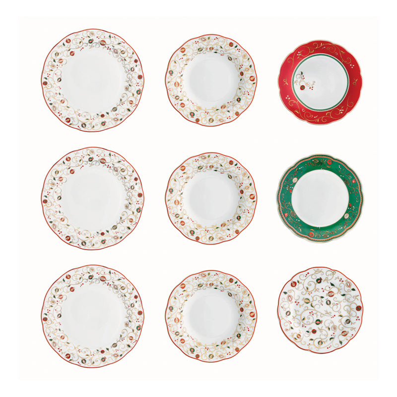Brandani 18-Piece Christmas Dinner Set, Party Time, Porcelain – Le Gioie