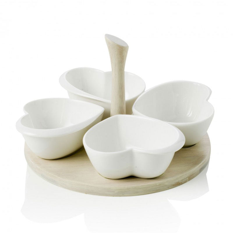 Brandani White Porcelain Cloverleaf Hearts Appetizer Plate – Le Gioie