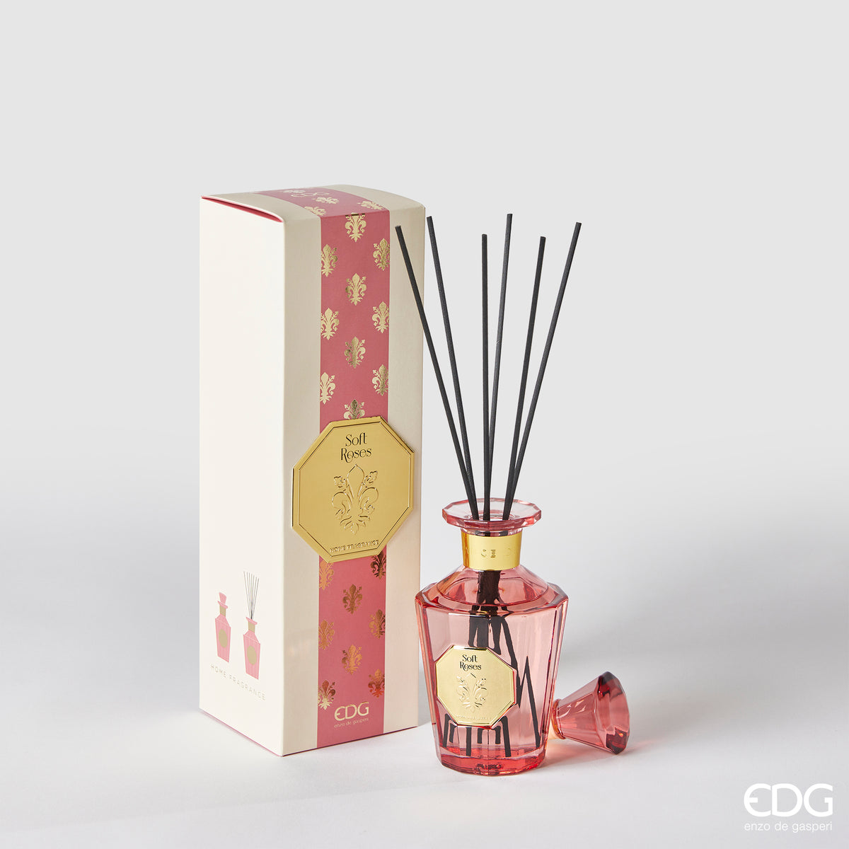 EDG Enzo De Gasperi Diffuser with Sticks 230 ml Soft Roses — Le Gioie